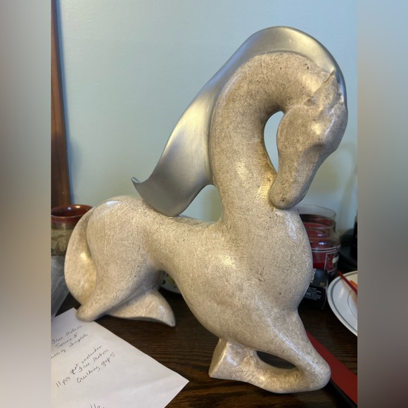 Accents | Jaru Style Art Deco Silvergray Ceramic Horse Sculpture | Poshmark